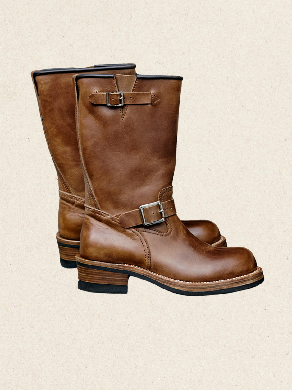 Classic Engineer Boots | Tea-Core Waxed Leather, Moto-Ready Riding Boots